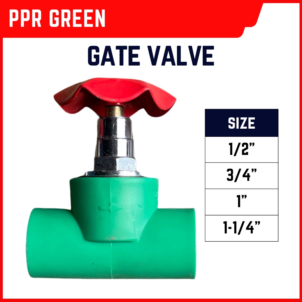 PPR Green Gate Valve Plastic to Plastic (Available Size: 1/2", 3/4" and ...