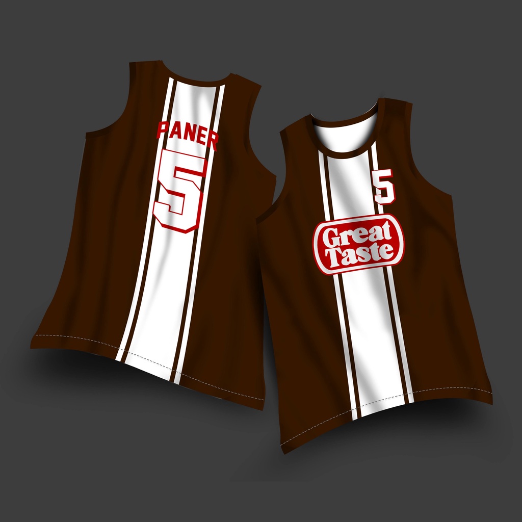 PBA RETRO JERSEY | GREAT TASTE BROWN JERSEY PANER #5 | FULL SUBLIMATION ...