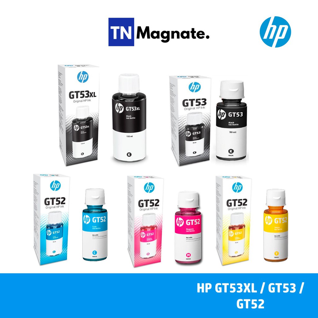 HP ink GT53 BLACK/ GT52 CYAN, YELLOW, MAGENTA Ink Bottle Printer inks ...