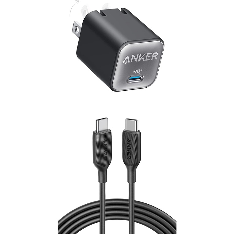 Anker Type C Cable Fast Charging (6ft) & Anker 30W 511 Charger (Nano 3 ...