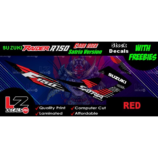 Suzuki Raider 150 Carb (2023) Satria Version Stock Decals / Stickers ...
