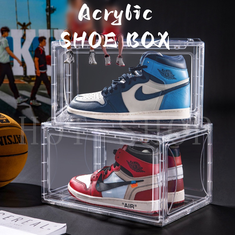 【High Quality】 Acrylic Shoe Box Stackable Magnetic Shoe Box Transparent ...