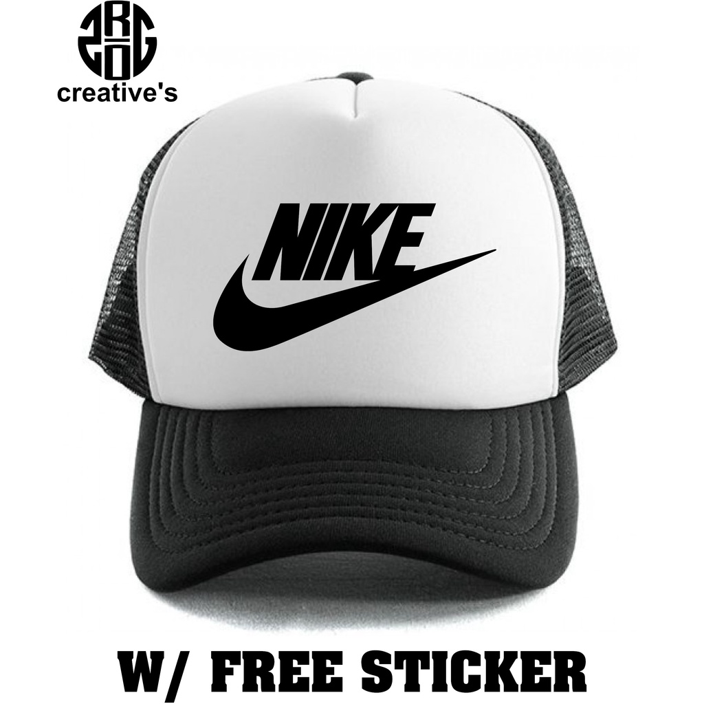 NIKE TRUCKER CAP MESH CAP NET CAP WITH FREE LOGO STICKER | Shopee ...