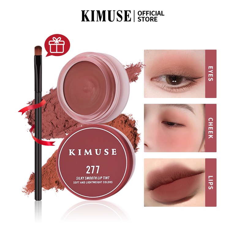 KIMUSE Mousse Blush Lip Tint Long Lasting Matte Lip Clay Multiple Uses ...