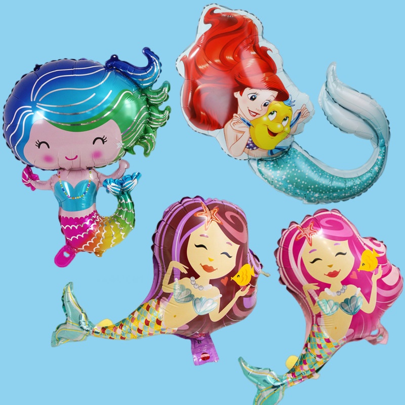 Mermaid Aluminum Foil Balloons Animals Balloon Birthday Ocean Theme ...