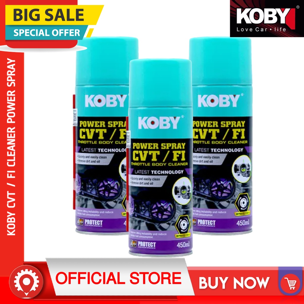 KOBY CVT CLEANER Power Spray / FI Throttle Body Cleaner 450ml/600ml ...