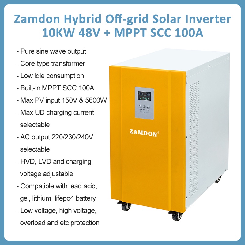 Zamdon Hybrid MPPT Solar Inverter 48V10KW - IGBT Hybrid Off Grid Solar ...