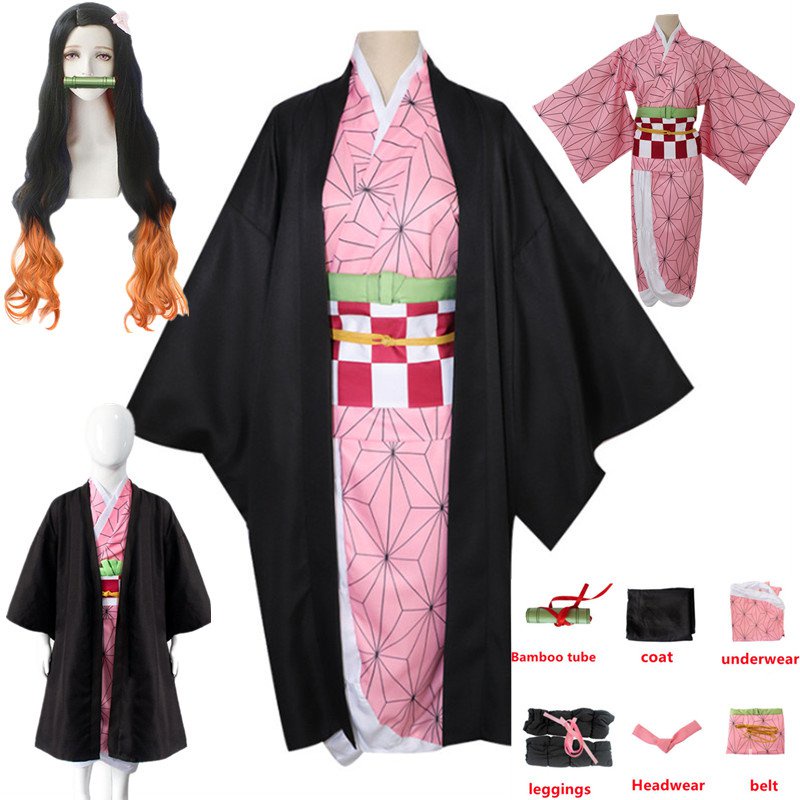 Anime Demon Slayer Kimetsu no Yaiba Kamado Nezuko Cosplay Costume ...