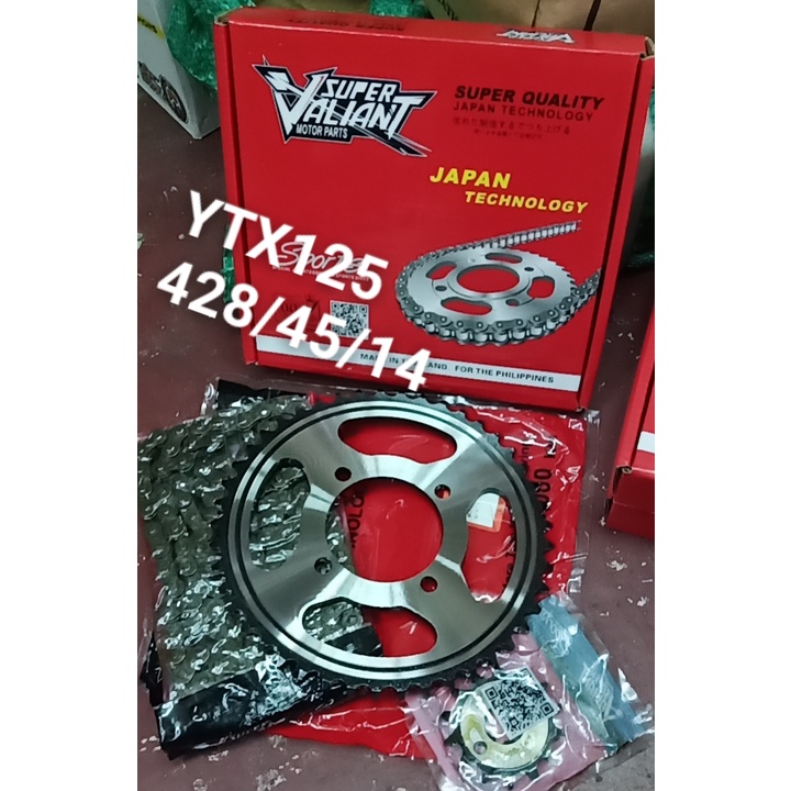 SPROCKET AND CHAIN SET YTX125 / STX HEAVY DUTY HIGH QUALITY | Shopee ...