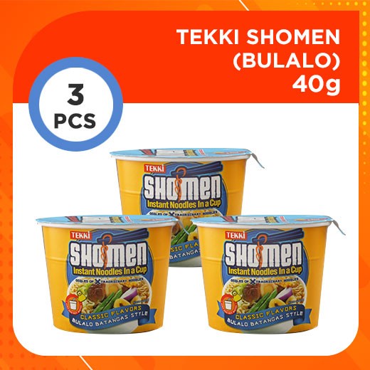 Tekki Shomen Instant Cup Noodles Bulalo Flavor ( 40g x 3pcs | Shopee ...