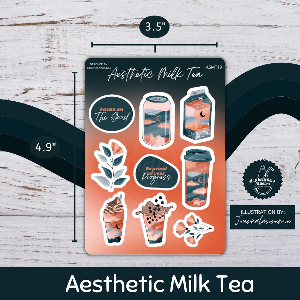 Aesthetic Milk tea Sticker sheets | New size and High- quality print ...