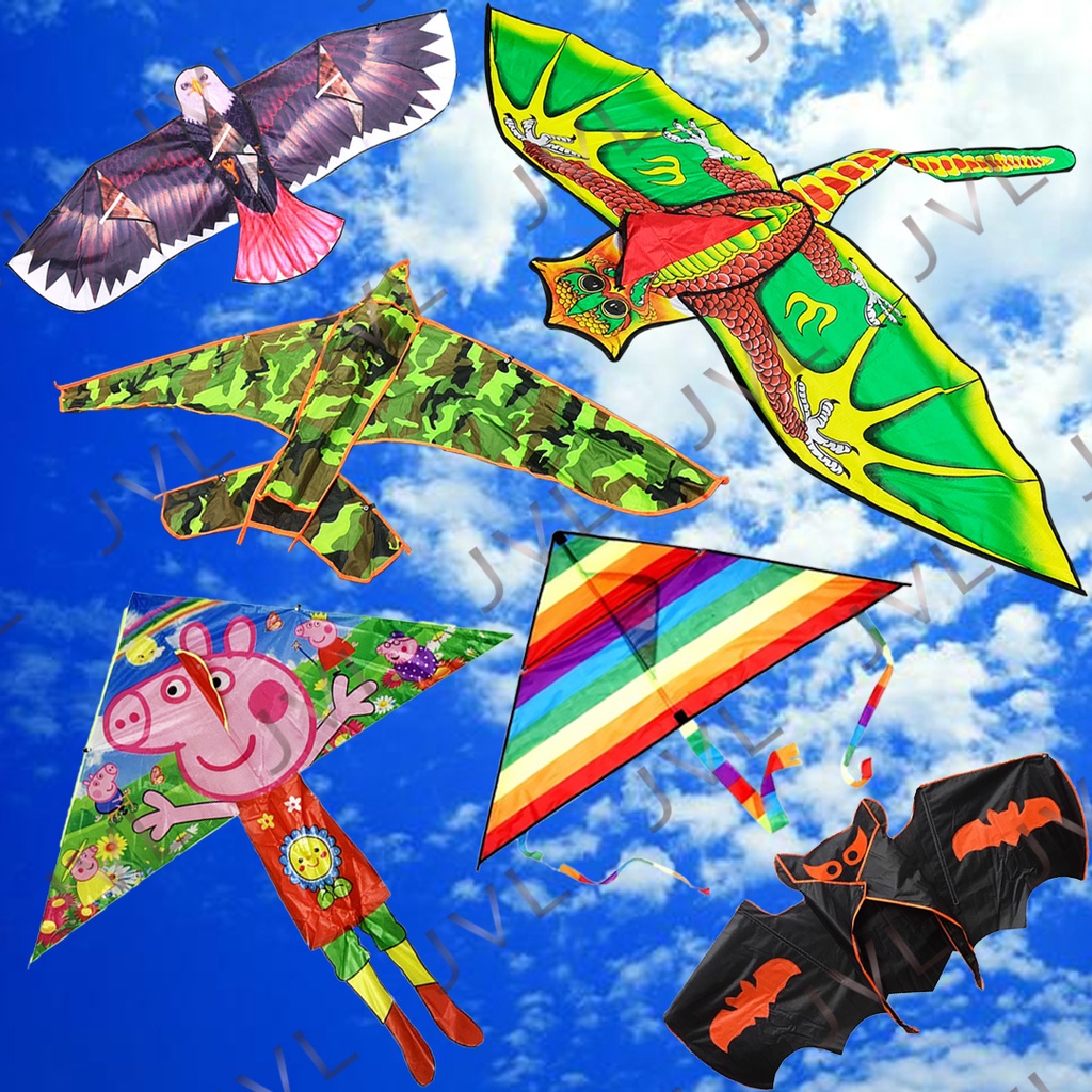 JVL Long Tail Rainbow Kite Outdoor Kites Flying Toys Kite For Children ...