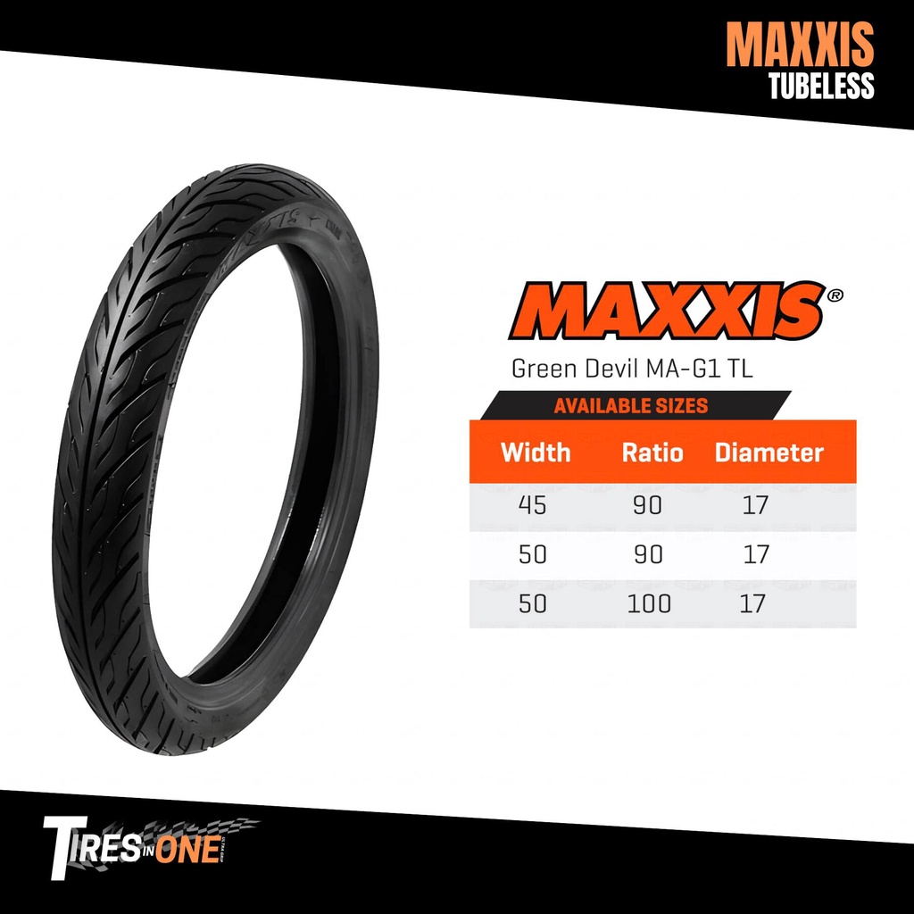 MAXXIS MA-V6 TUBE TYPE TIRE FOR MOTORCYCLE 45/90-17, 50/90-17, 50/100 ...