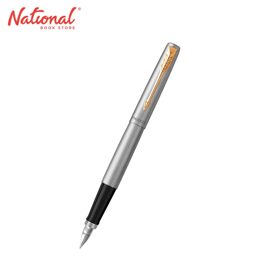 Parker Jotter Fountain Pen Fine Nib Stainless Steel/Gold Trim 04023360 - Premium Pens | Shopee ...