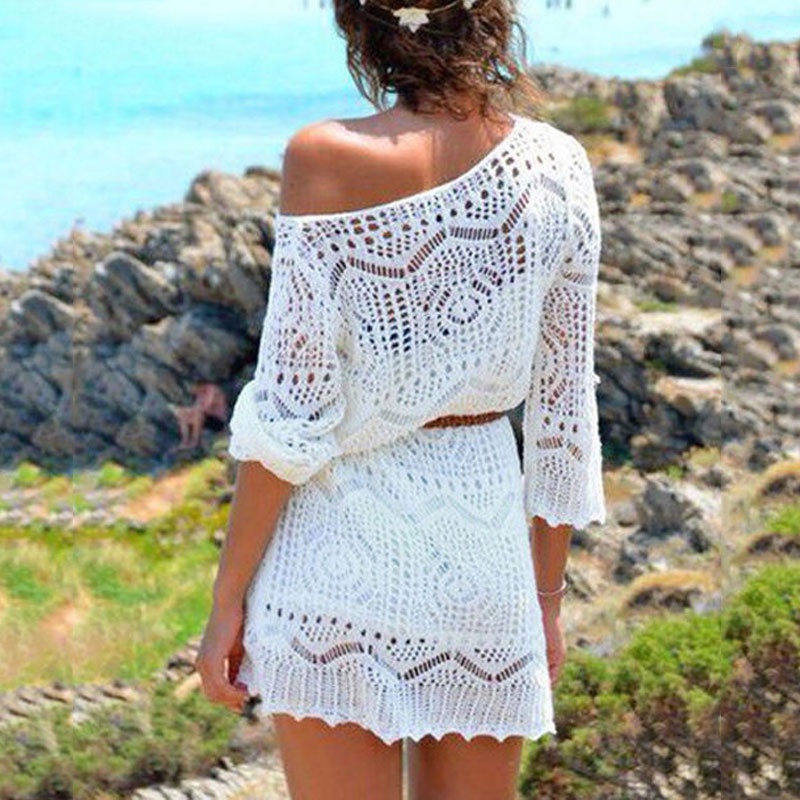 Swimwear For Women Fashion Summer Sexy Lace Crochet Swimwear Cover Up ...