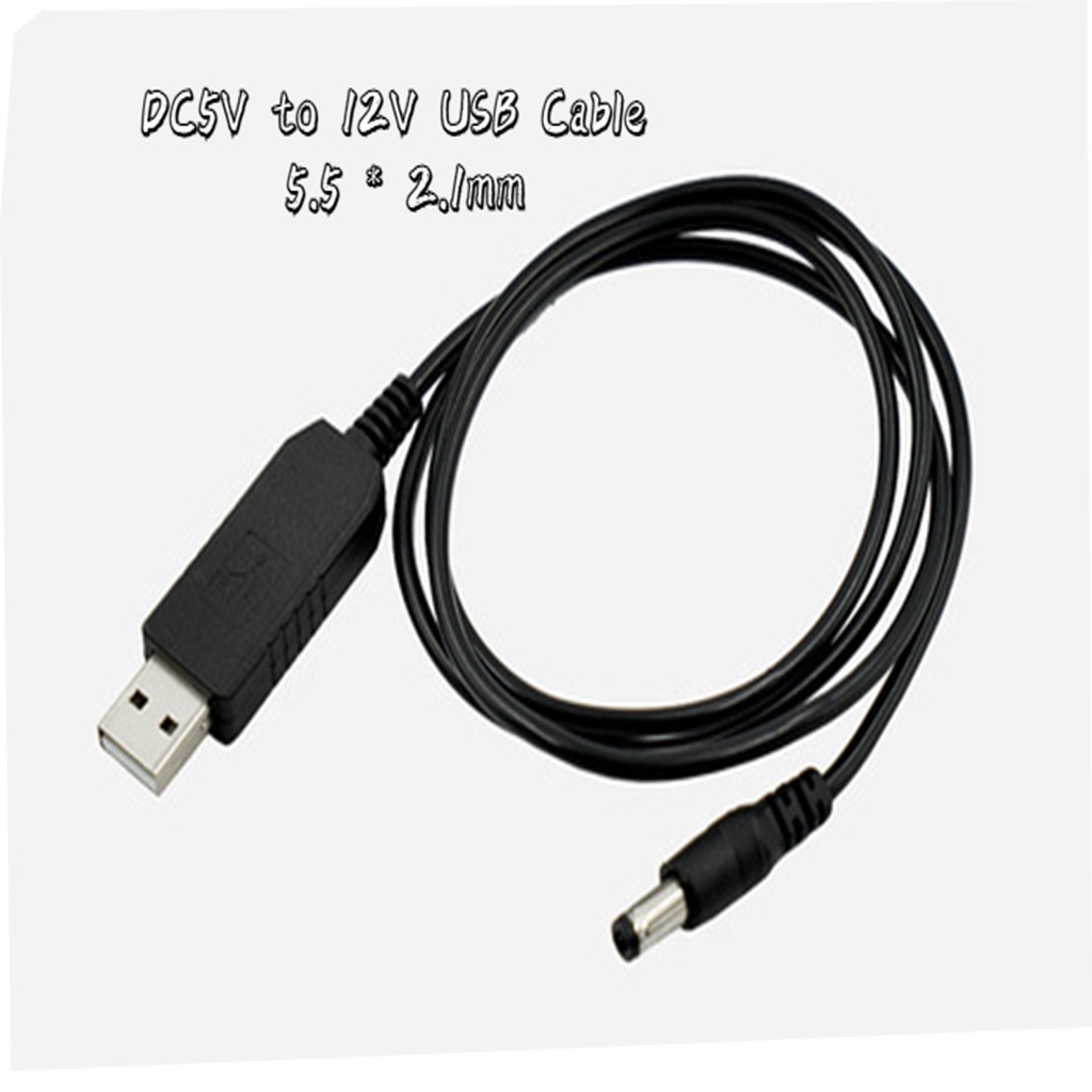DC5V to 12V USB Cable 5.5 * 2.1mm WiFi Router Demodulator to Mobile ...