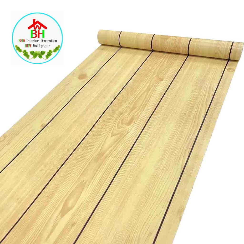 BHW Wallpaper Wood Design PVC Self Adhesive Waterproof Fabric Safety ...