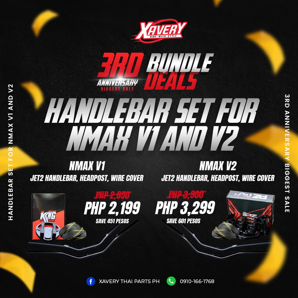 Handlebar set for NMAX V1 / NMAX V2 - Jet2Wheels Handlebar , Headpost ...