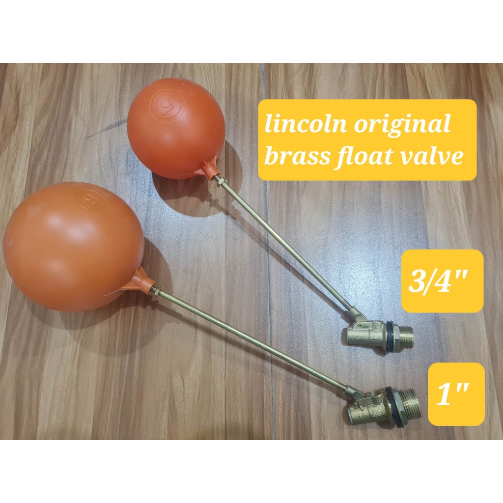 Lincoln PVC Brass Float Valve 3/4" 1" for Water Level Authentic (per pc ...