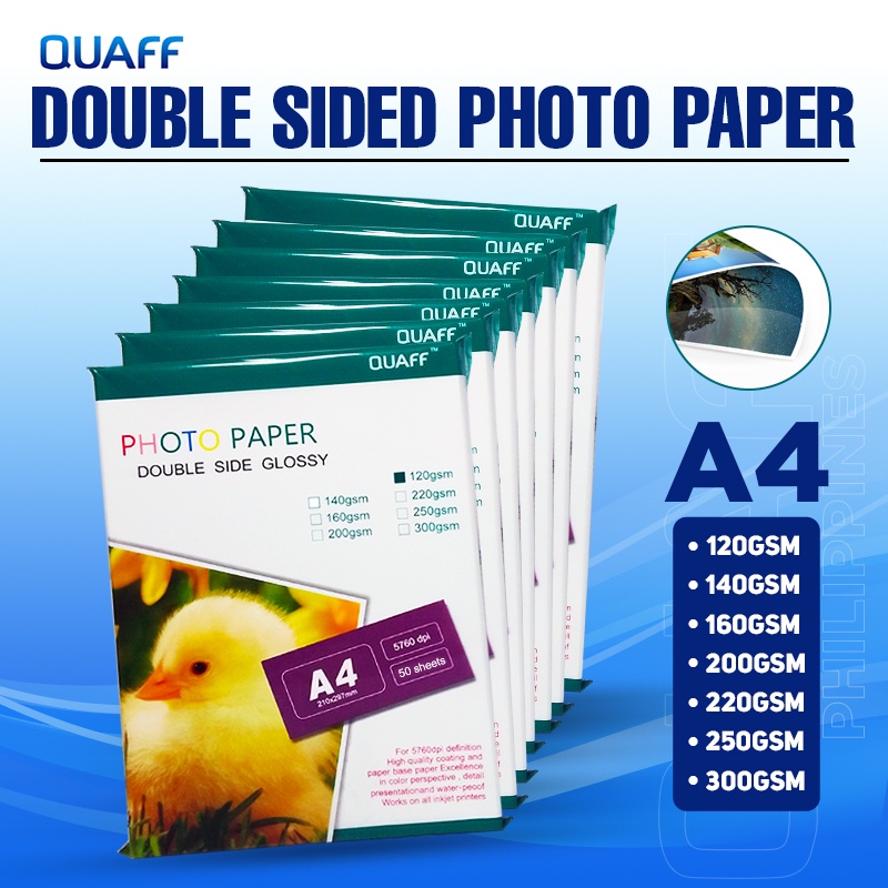 QUAFF Double Sided Glossy Photo Paper A4 Size (50 sheets) | Shopee ...