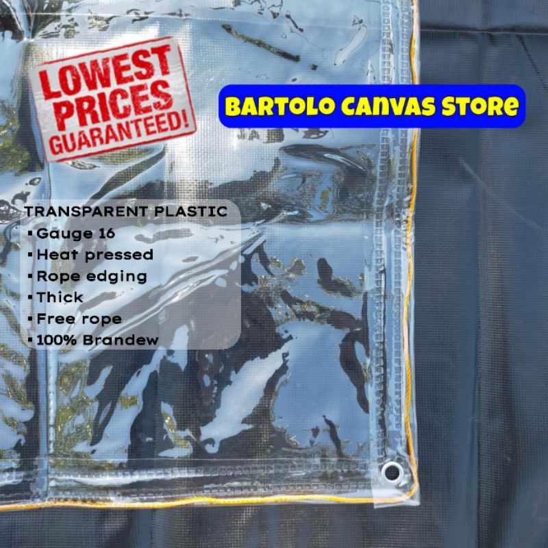 (5ft x 16ft)ROLL UP with PULLEY & ROPE GAUGE 15 TRANSPARENT PLASTIC ...