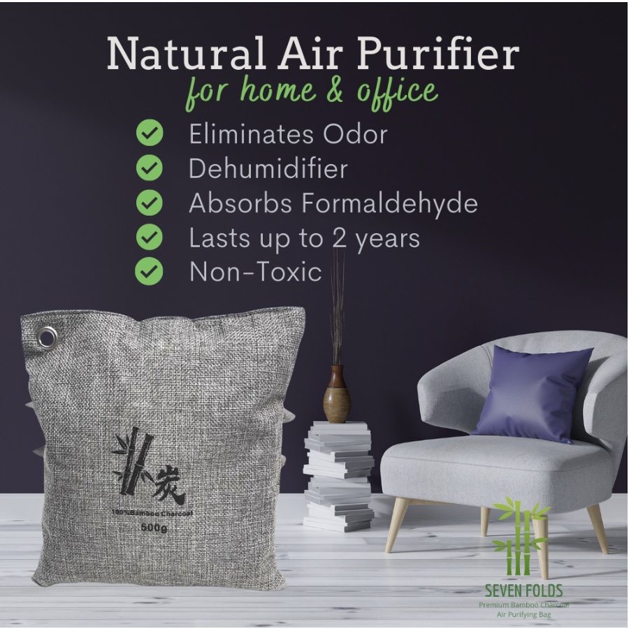 Activated Bamboo Charcoal Bag 500g Odor Remover Air Purifying Bags ...