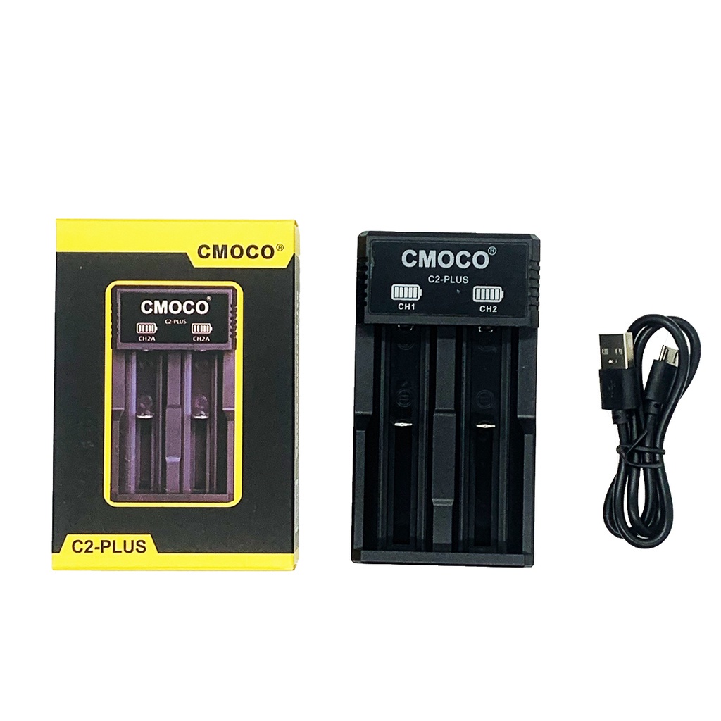 CMOCO Fast Charger 3.7v-4.2v (2 slots charger) For 18650 21700 26650 Li ...