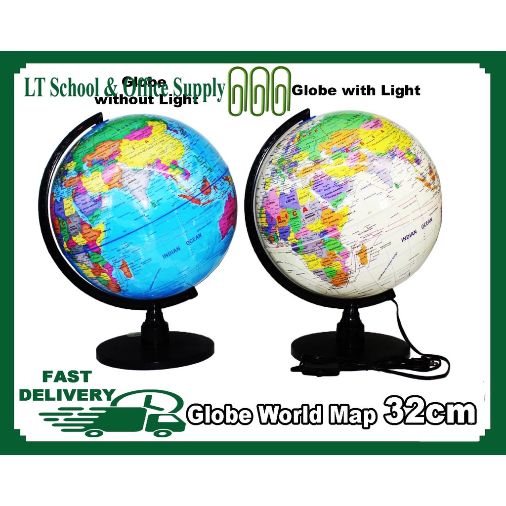 Universal globe world map 360° degree rotating globe 32cm diameter ...