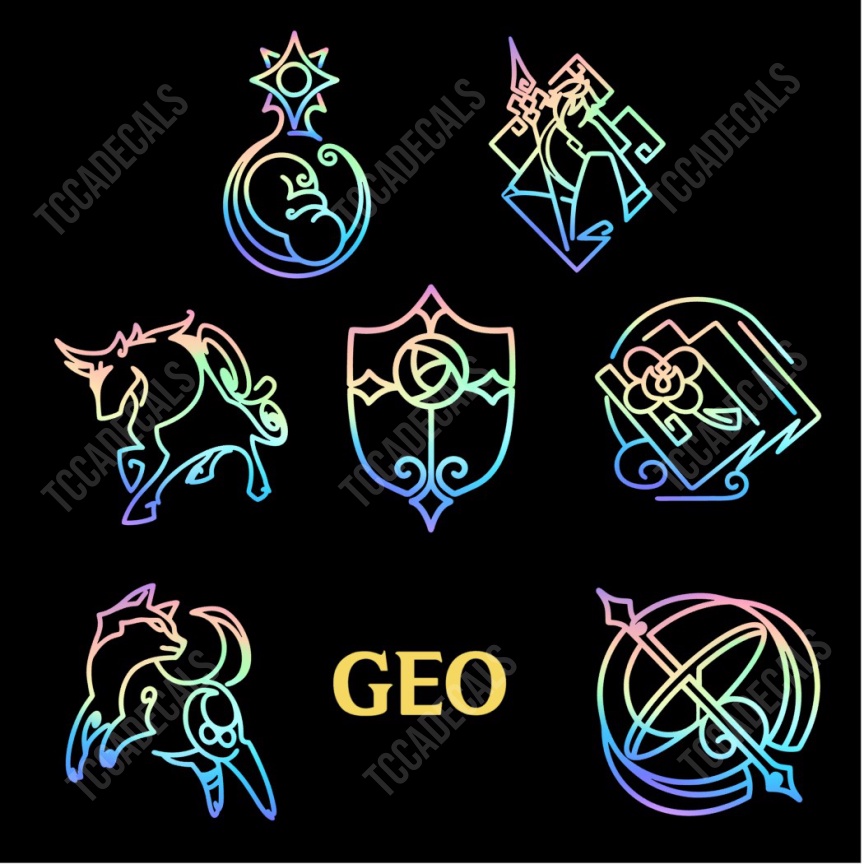 Genshin Impact Geo Constellation holographic decal | Shopee Philippines