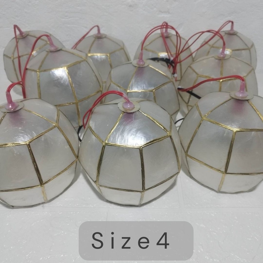 Capiz Ball with lights Solar Power & Plug Type Outdoor Free Extra Bulbs ...