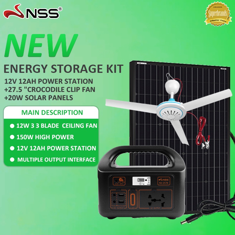 Nss solar power staion and and solar panel with 12V Ceiling fan DC Fan ...