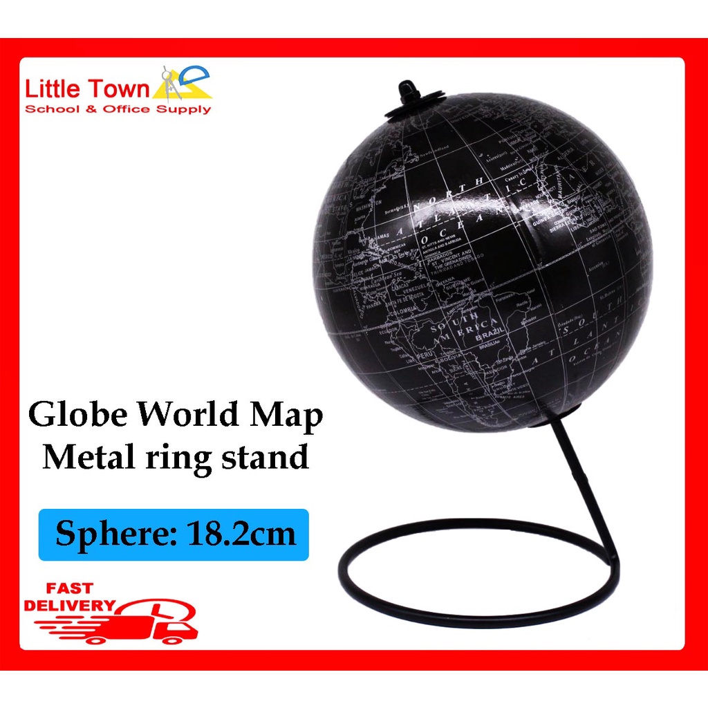 Universal globe world map 360° degree rotating globe 18.2cm diameter ...