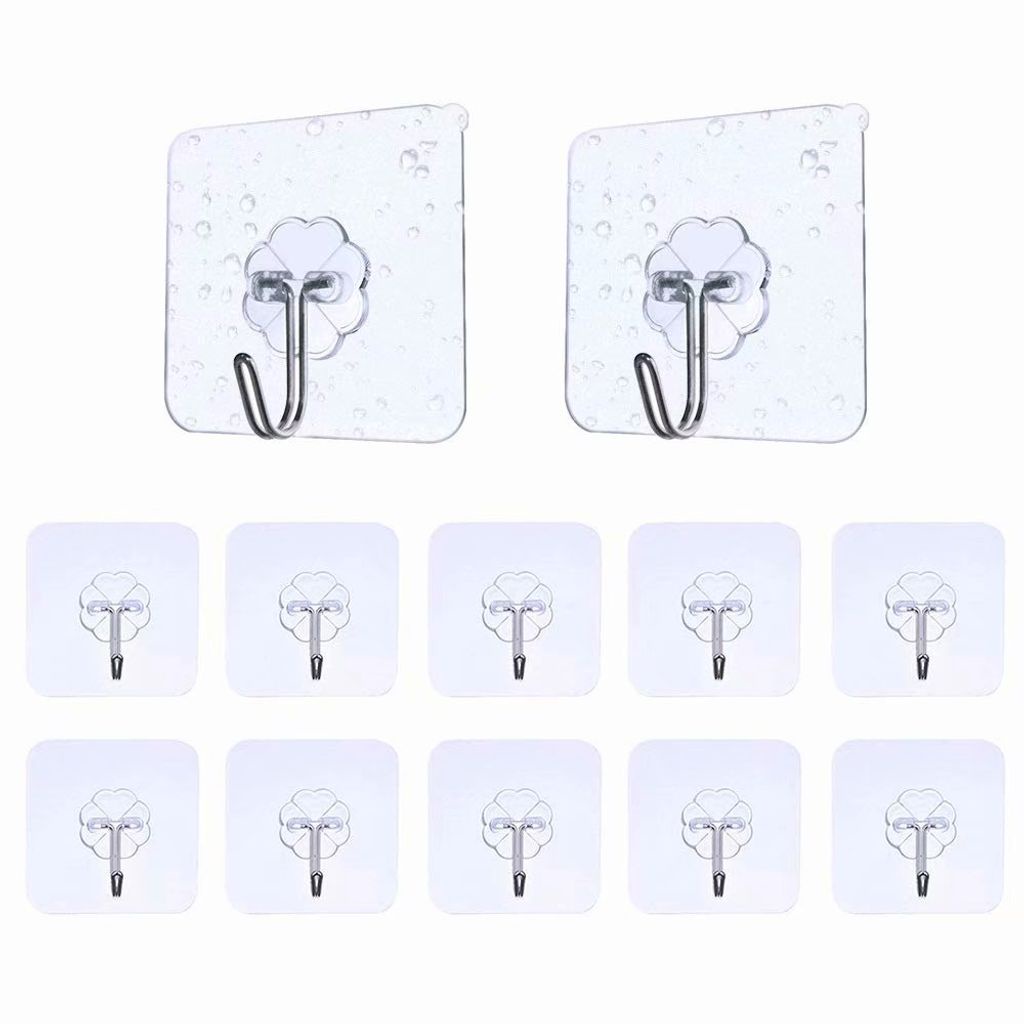 Adhesive Wall Hooks, Wall Hanger Organizer, Self Adhesive Anti-Skid ...