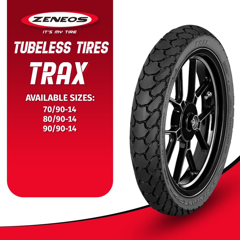 Zeneos TRAX 70/90-14 and 80/90-14 Tubeless Scootic Motorcycle Tires ...