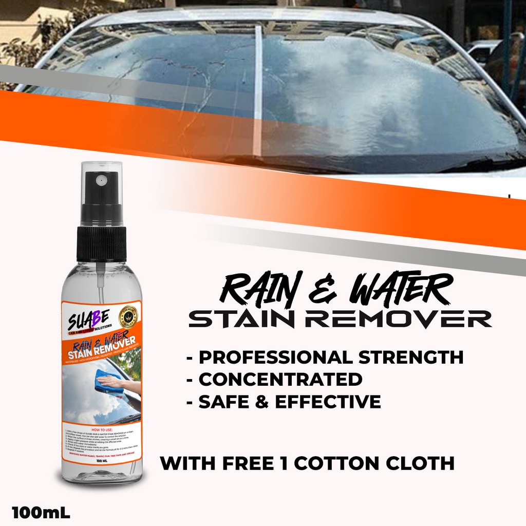 RAIN & WATER STAIN REMOVER - Water Mark Remover for Glass, Chrome ...