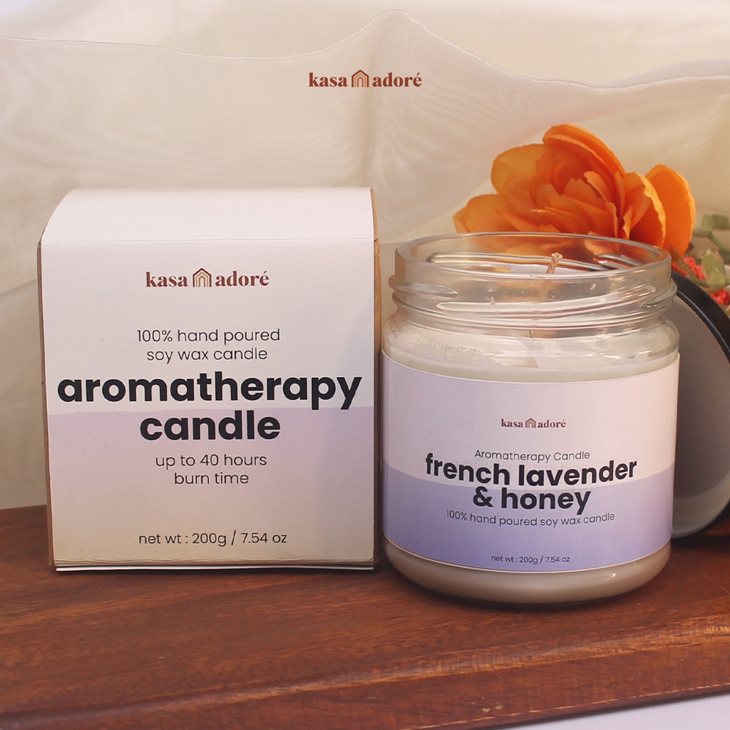 Kasa Adore | FRENCH LAVENDER & HONEY | Aromatherapy Candle | 200g ...