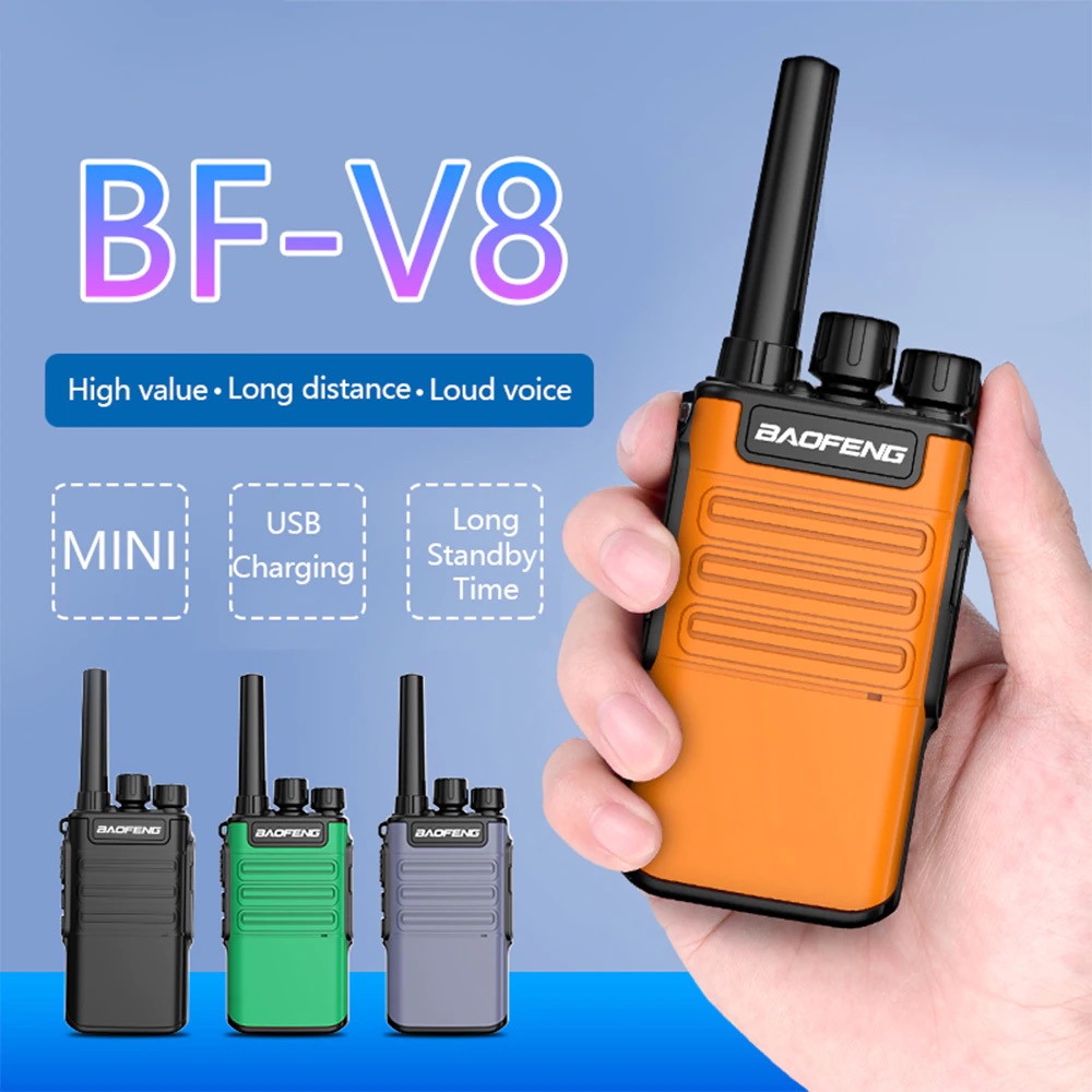 Baofeng BF-V8 Frequency 400-470MHz 16 Channels Mini Ultra Thin Walkie Talkie Set of 2 | Shopee ...