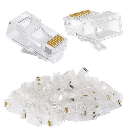 Cat5 Modular RJ45 Cat 5E Ethernet Cable Connector Plug Crystal Head 50 100 PCS | Shopee Philippines