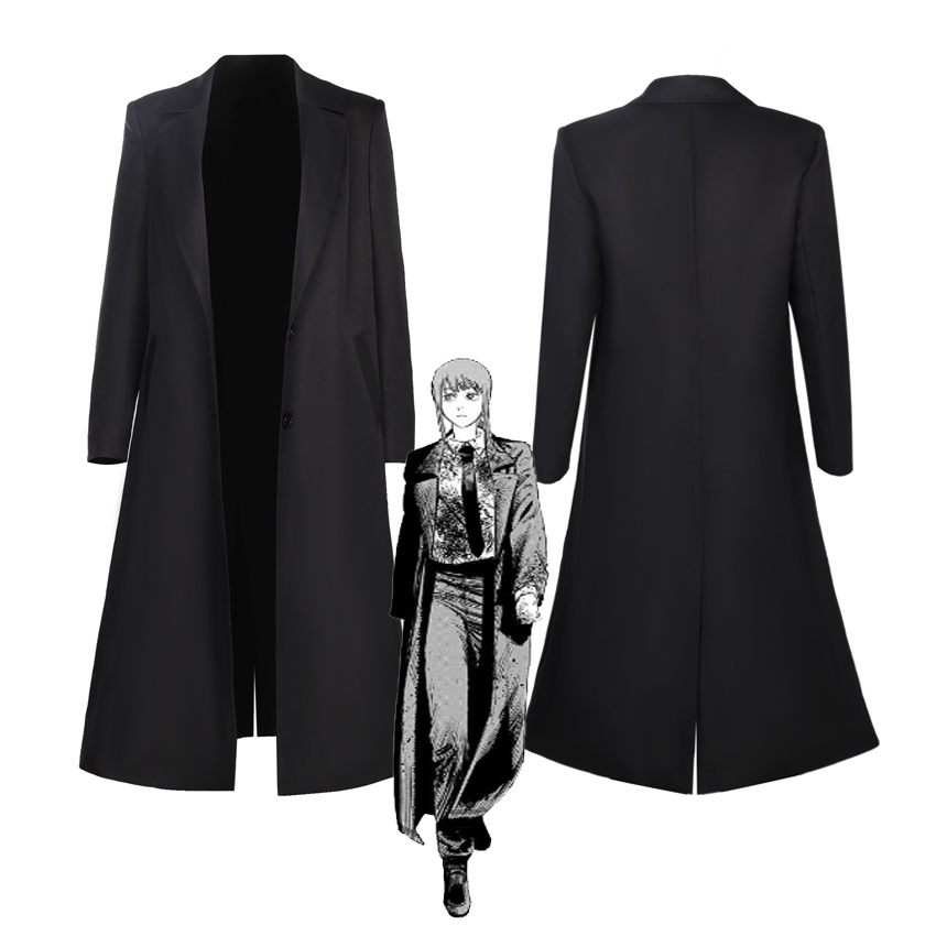 Chainsaw Man Cosplay Makima Costume Black Trench Shirt Tie Pants Makima ...