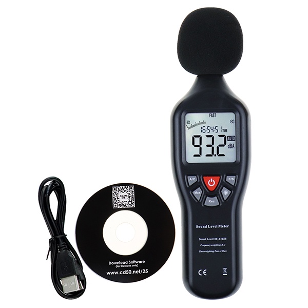 Sound Level Meter with Backlit Display High Accuracy Measuring 30dB~130dB with Data Logging ...