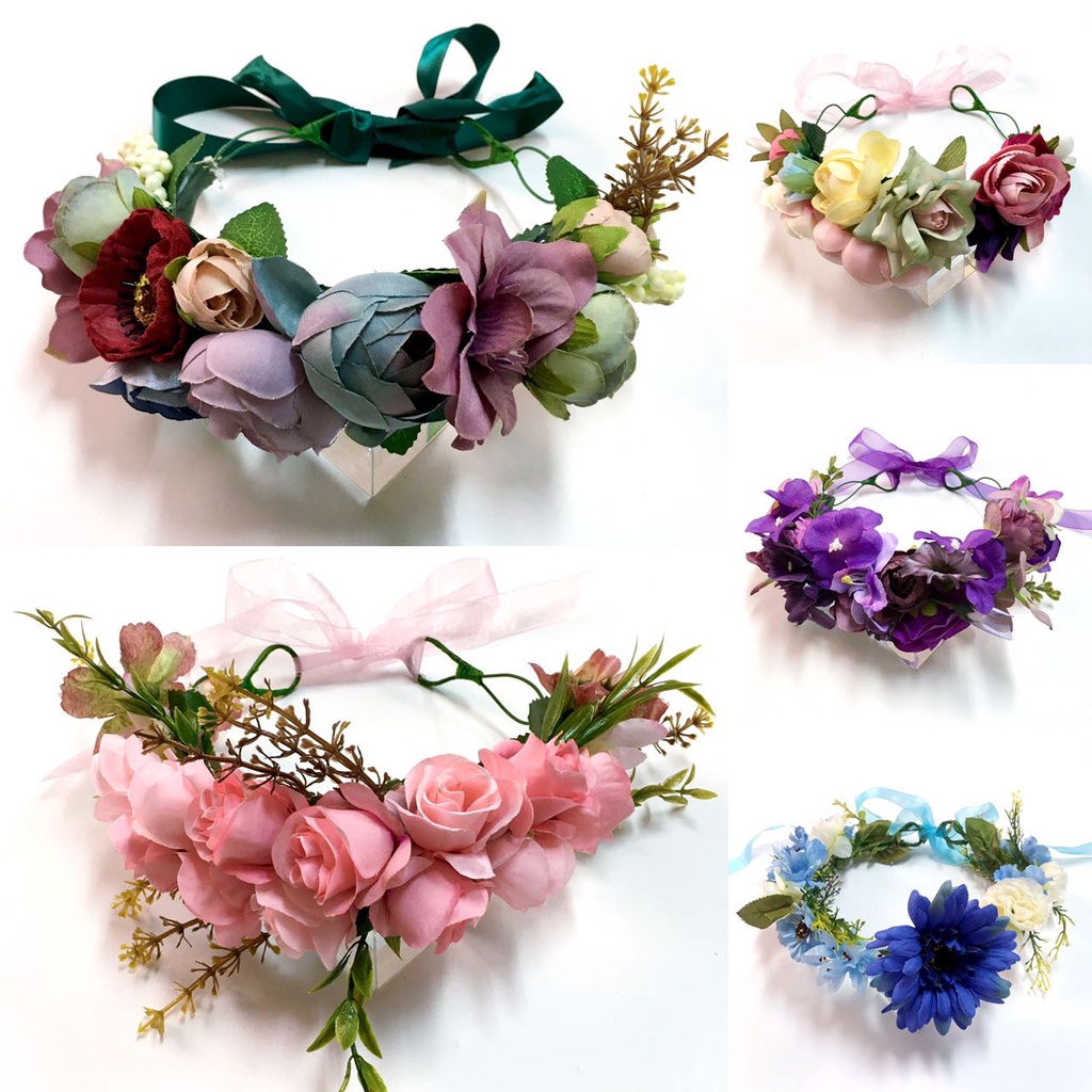 MISS LIN'S STUDIO Faux Flower Crown for Wedding Ladies Fashion Floral ...