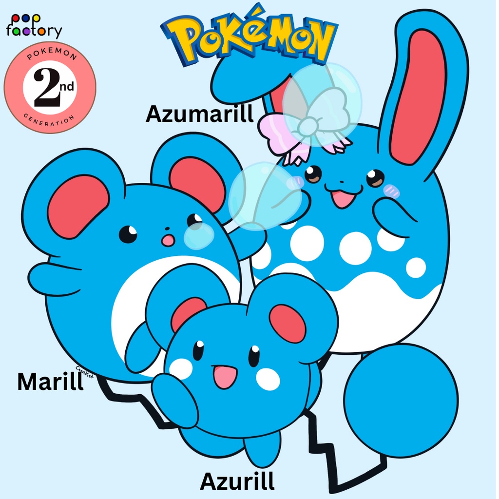 Azurill , Marill , Azumarill Pokemon Cards TCG (2nd Gen Pokemon ...