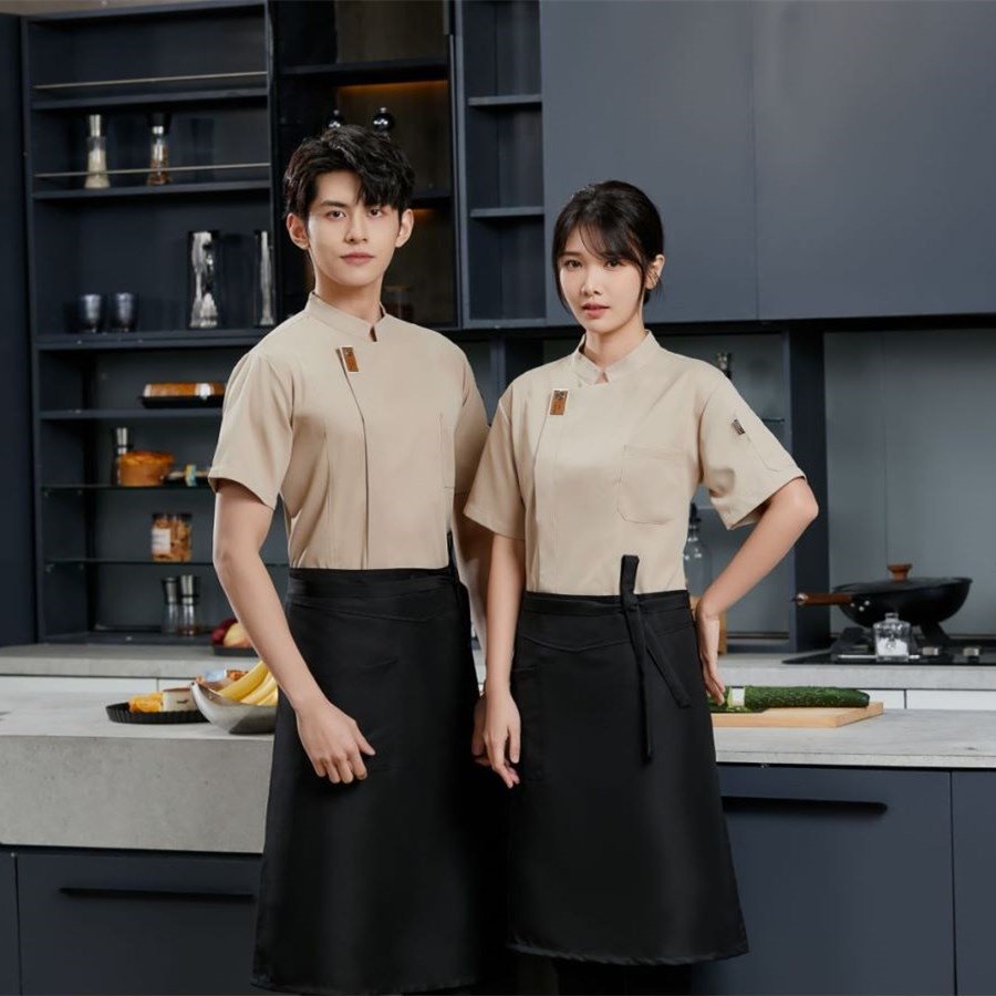 M-4XL Unisex Top Chef Uniform Kitchen Bakery Food Service Waiter ...