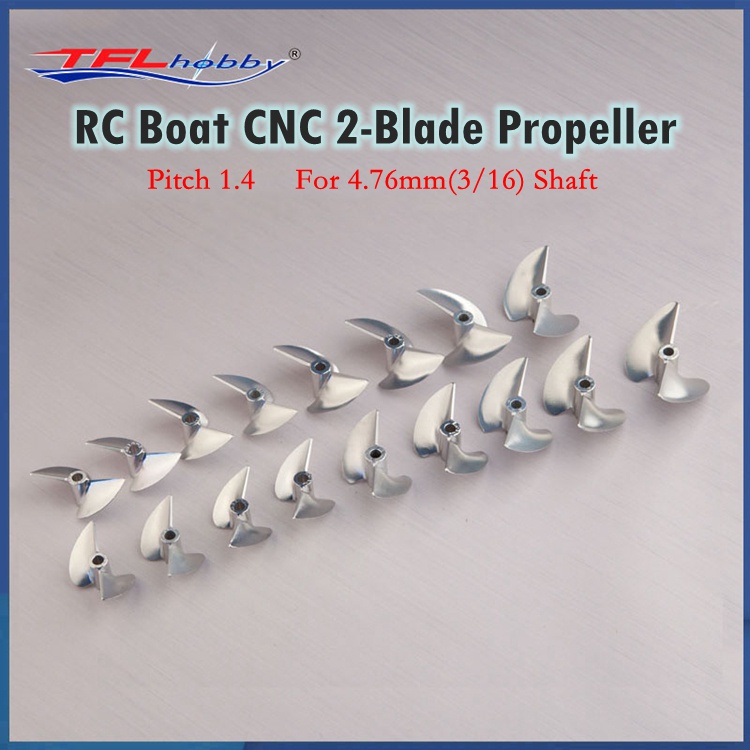 TFL RC Boat 2-blade Propeller 36-55mm Prop Aluminum Alloy CNC Pitch 1.4 ...