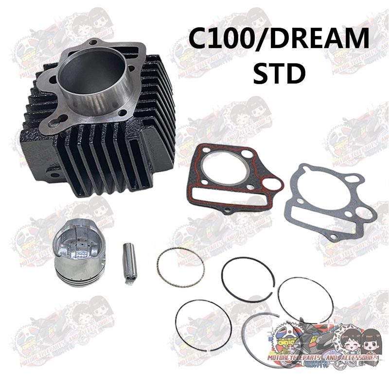 LJ Motorcycle C100 DREAM Standard Cylinder Block With piston kit set ...