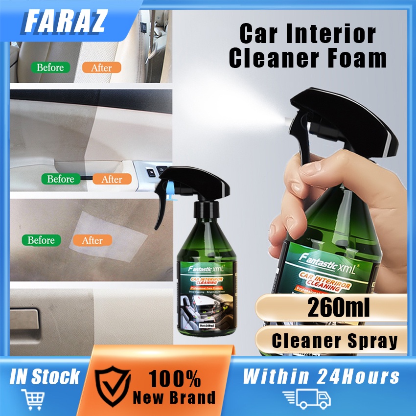 260ml Multifunction Foam cleaner spray for Car Leather interior Roof Door panels Fabric Plastic ...