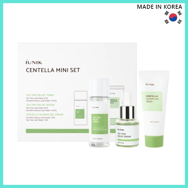 IUNIK Centella Skincare Mini Set Centella Calming Gel Cream & Tea Tree ...