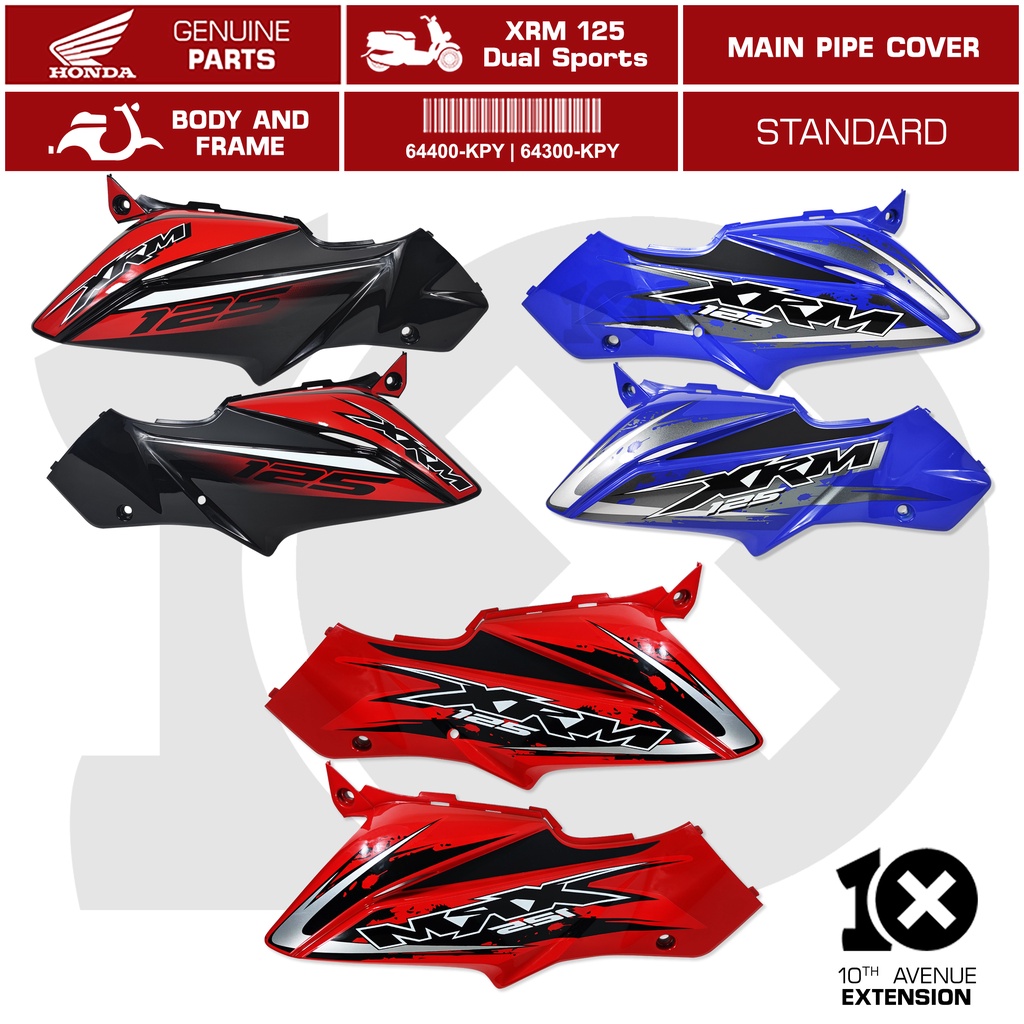 10thX HONDA Genuine Main Pipe Cover Part No.64300(64400)-KPY for XRM ...