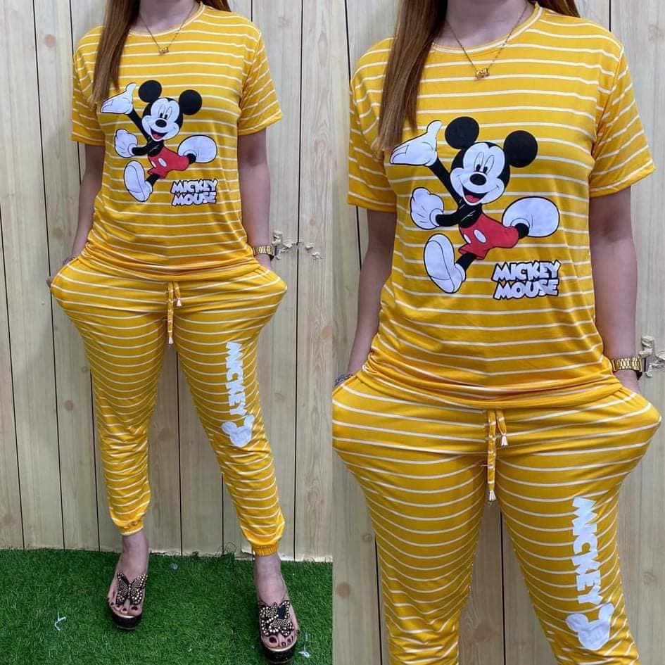Mickey terno pants for ladies stripe design | Shopee Philippines