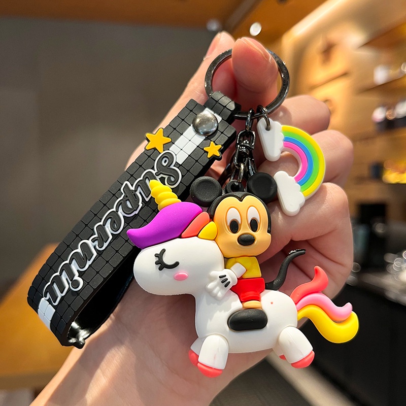 Unicorn, Pikachu, stick, Mickey, Minnie, hello kitty, cartoon PVC key ...